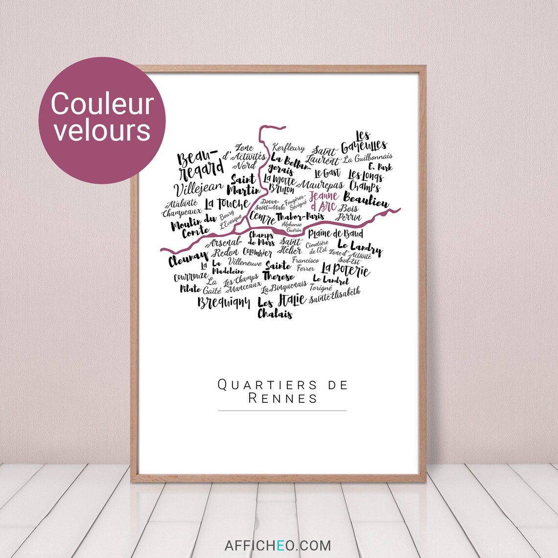 Affiche de Rennes personnalisable Poster déco moderne et - Etsy France