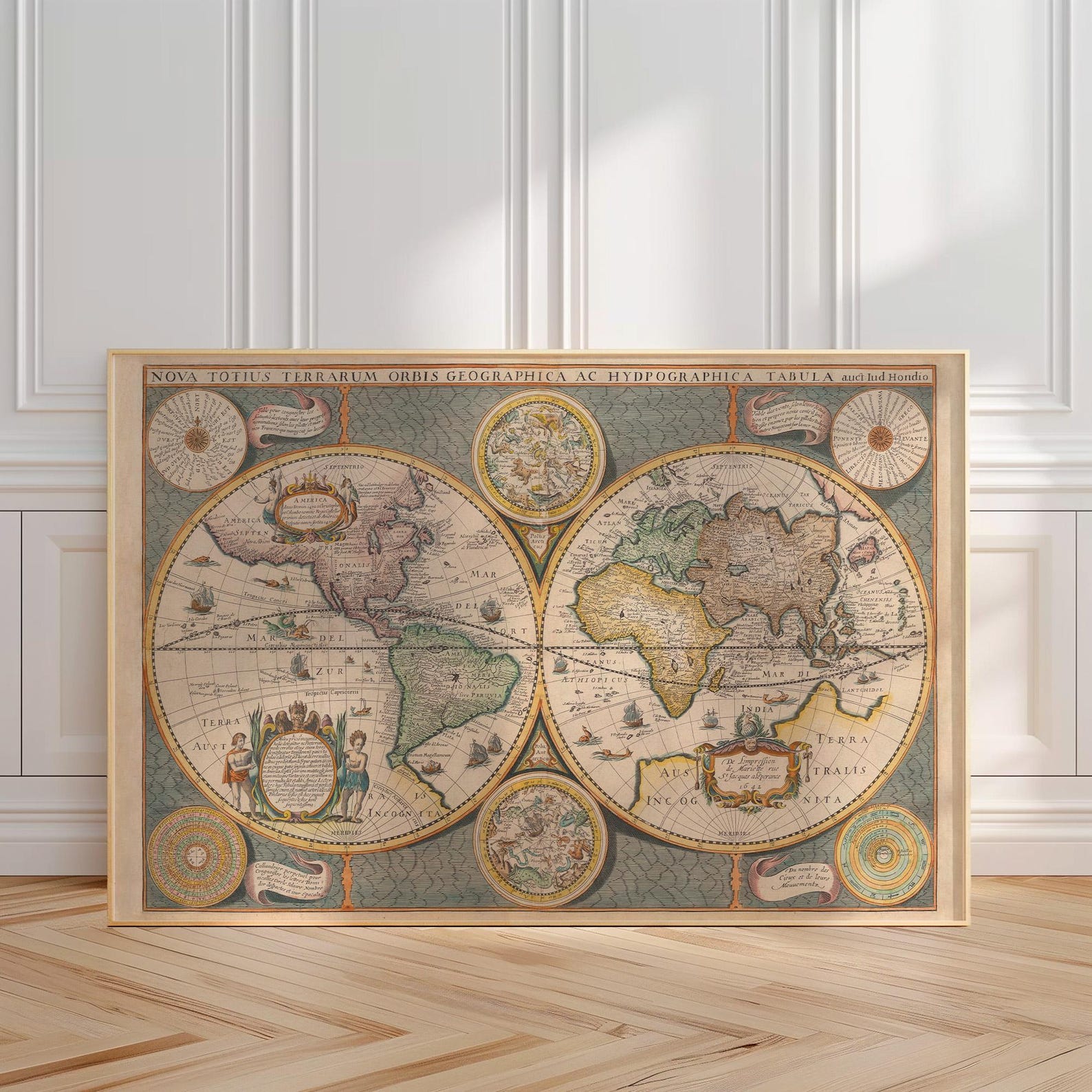 Vintage World Map, Restored Antic Print - Etsy