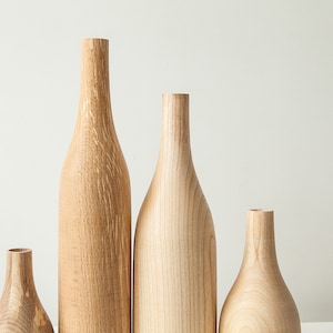 Large Set of 6 Unique Vase Wooden Home Decor Wood Vase Handmade Vase ...