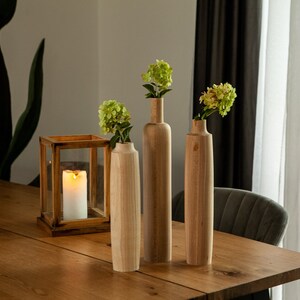 Large Set of 6 Unique Vase Wooden Home Decor Wood Vase Handmade Vase ...
