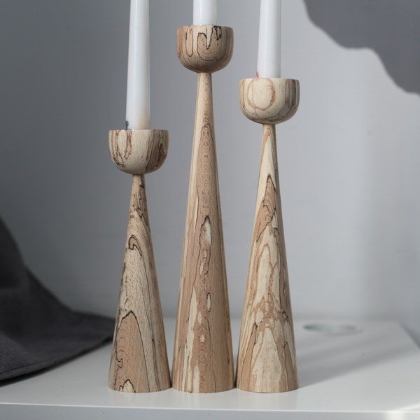 Wooden Candlesticks - Etsy