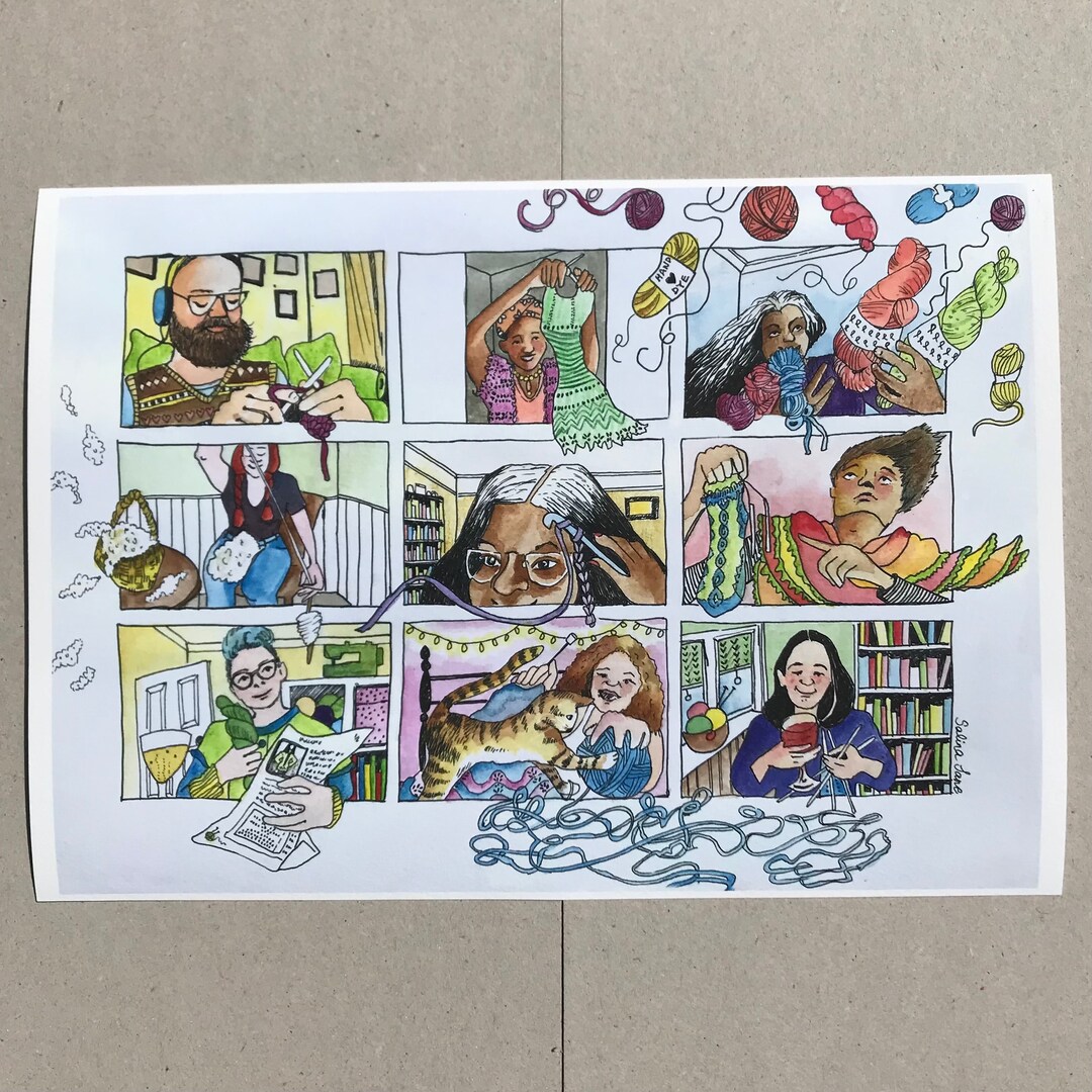 Giclee Art Print A4 Zoom Craft Night - Etsy