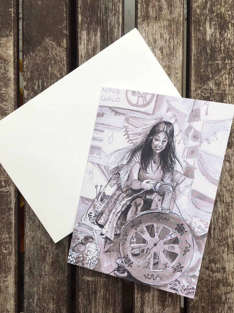 Greeting Card - Spinning Wheel - Etsy