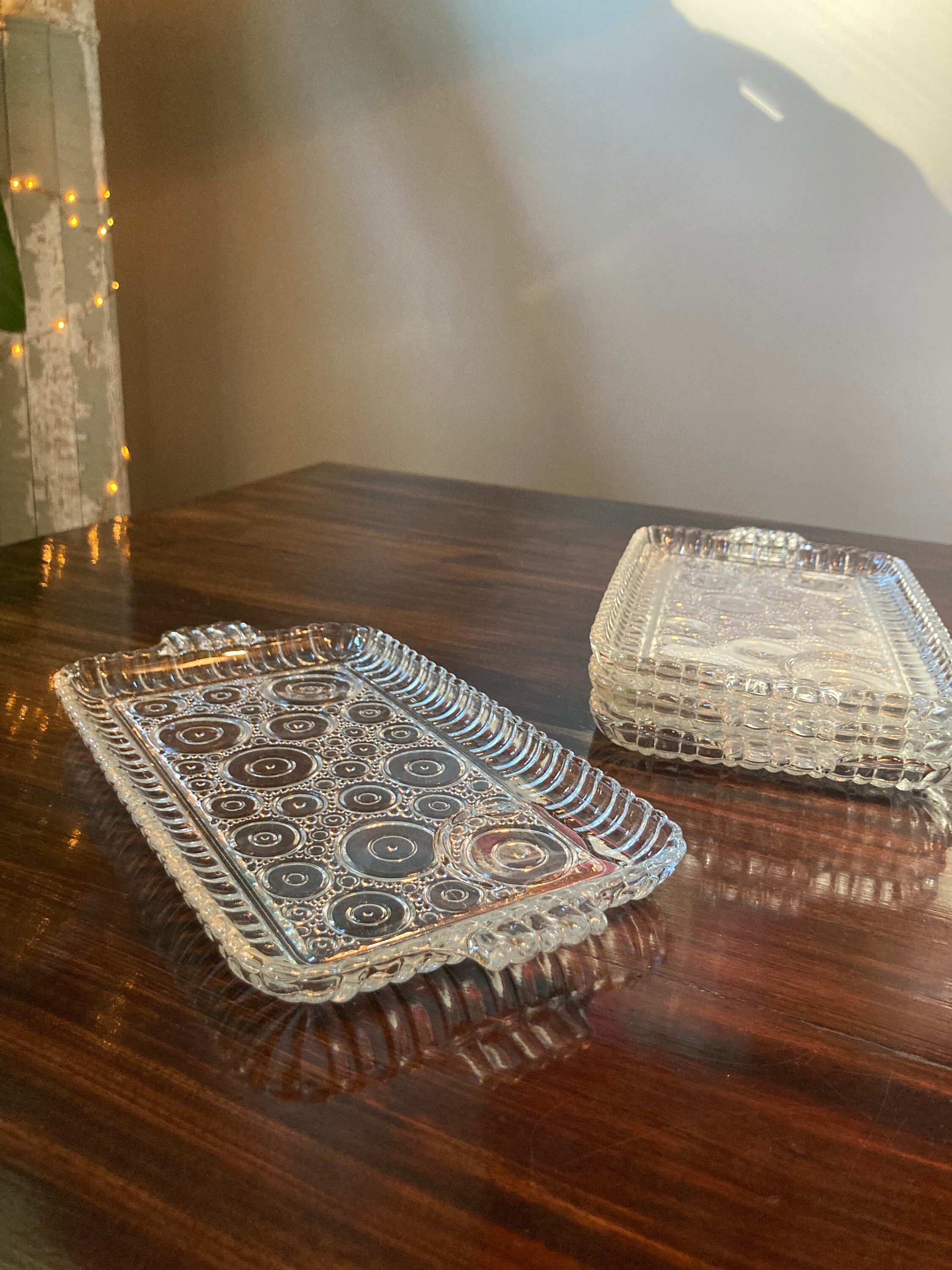 Vintage Glass Bubbles Serving Plates set of 4 - Etsy