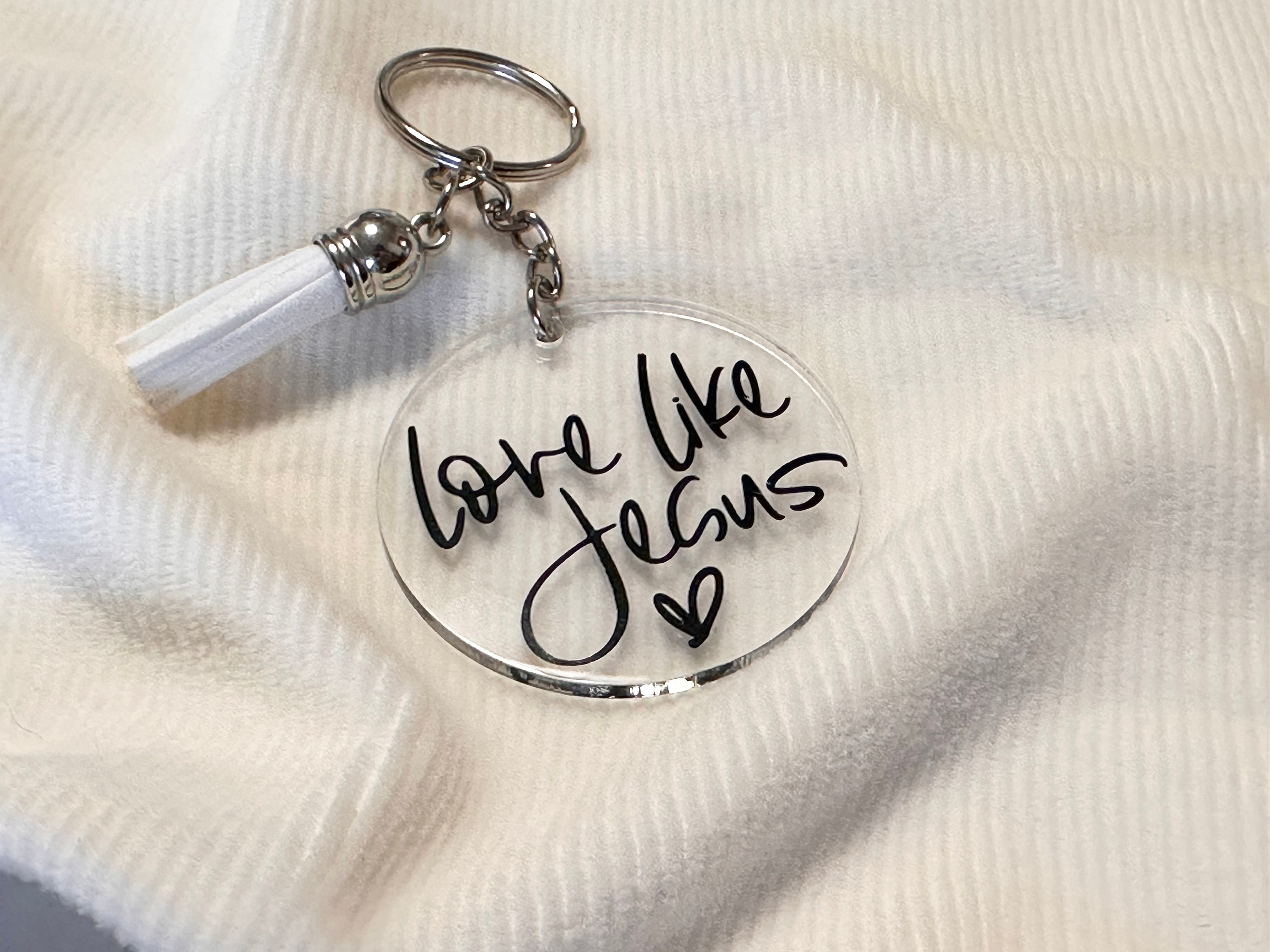Clear Acrylic Keychains | Jesus Keychain | Acrylic Vinyl Keychain - Etsy
