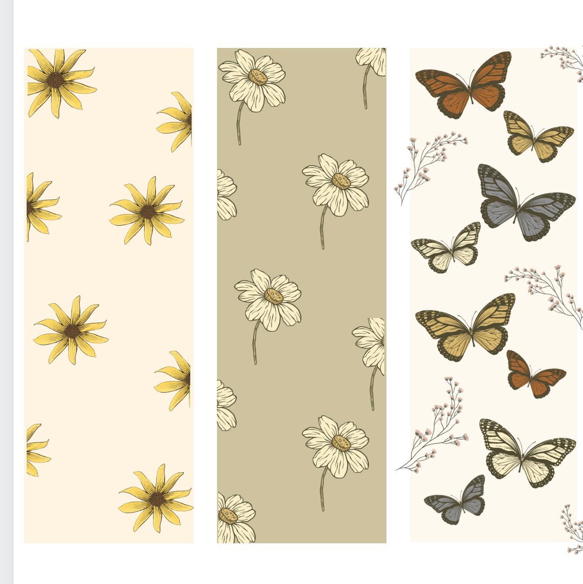 Vintage Spring Bookmark Collection Butterfly and Floral Bookmarks - Etsy