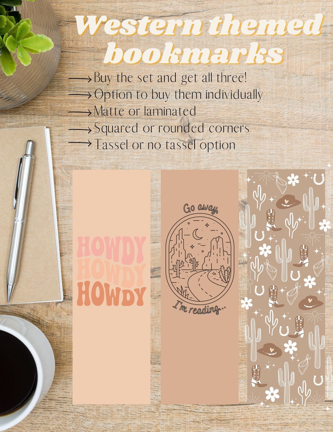 Western Themed Bookmark Collection | Howdy Bookmark | Book Lovers ...