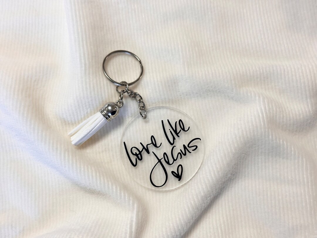 Clear Acrylic Keychains | Jesus Keychain | Acrylic Vinyl Keychain - Etsy