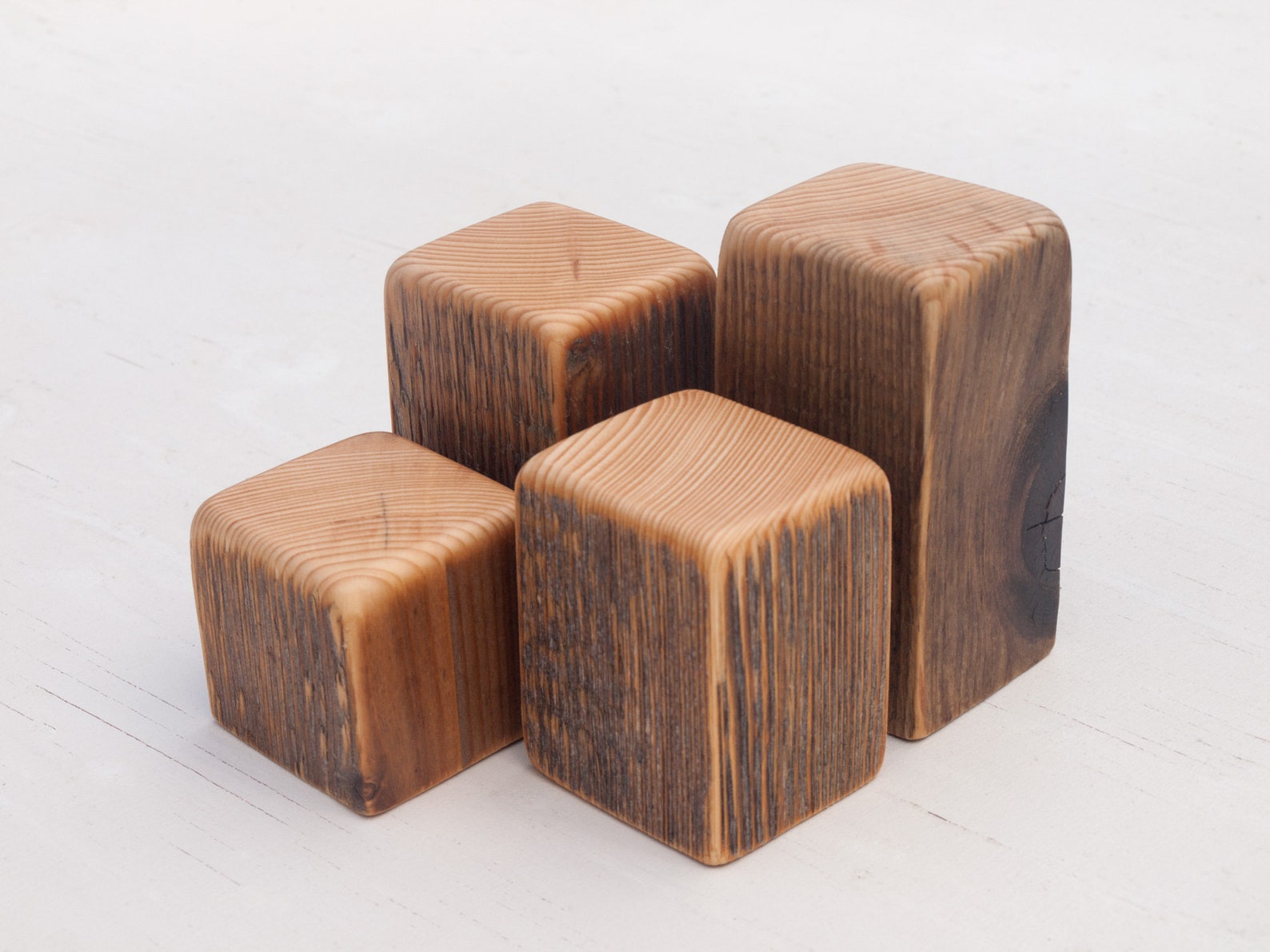 Small Rustic Display Riser Block Set 4pcs // Jewellery Display ...
