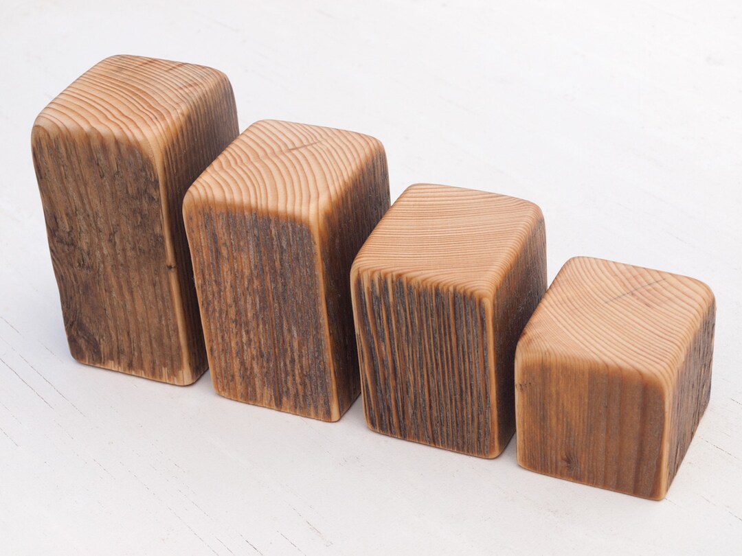 Small Rustic Display Riser Blocks in 4pcs, 6pcs or 8pcs Set Options ...