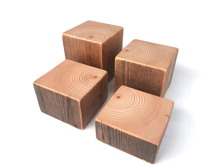 Rustic Wood Blocks 95mm X 95mm X Height Options Weathered Riser Plinth ...
