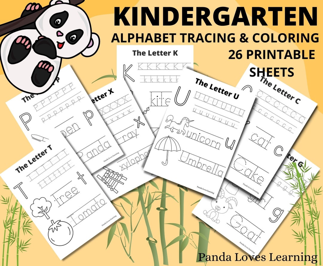 Pre-k, K, Homeschool Alphabet Tracing and Coloring Worksheets - Etsy
