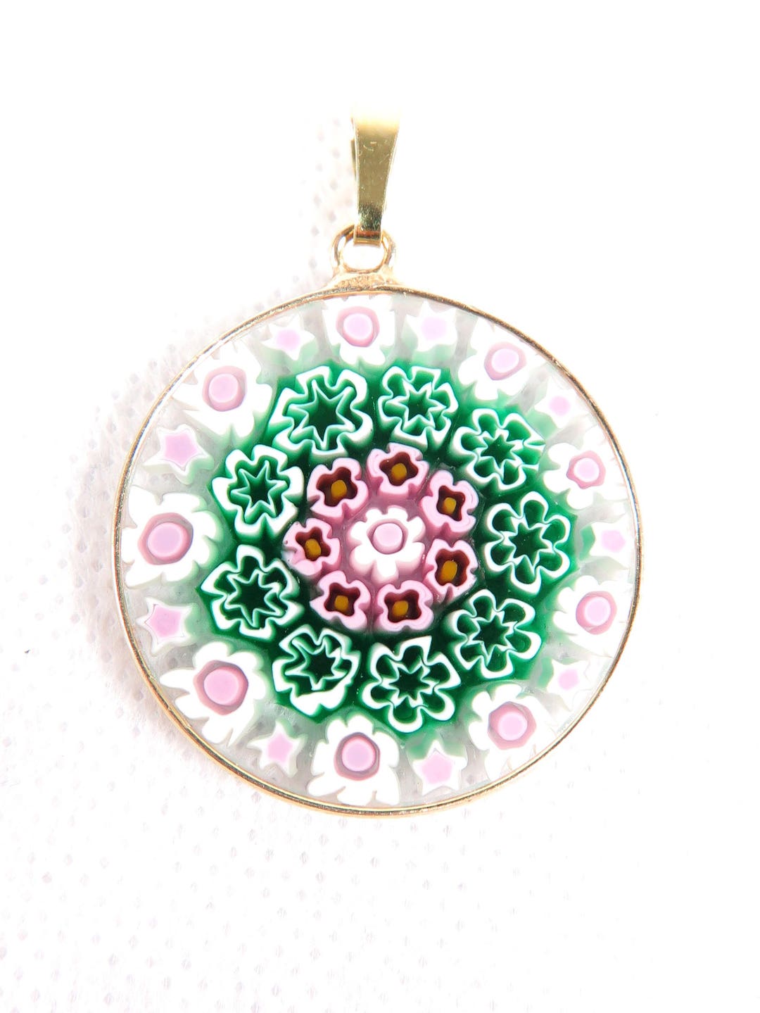 Millefiori Murrina Murano Glass Pendant Gold Plated - Etsy
