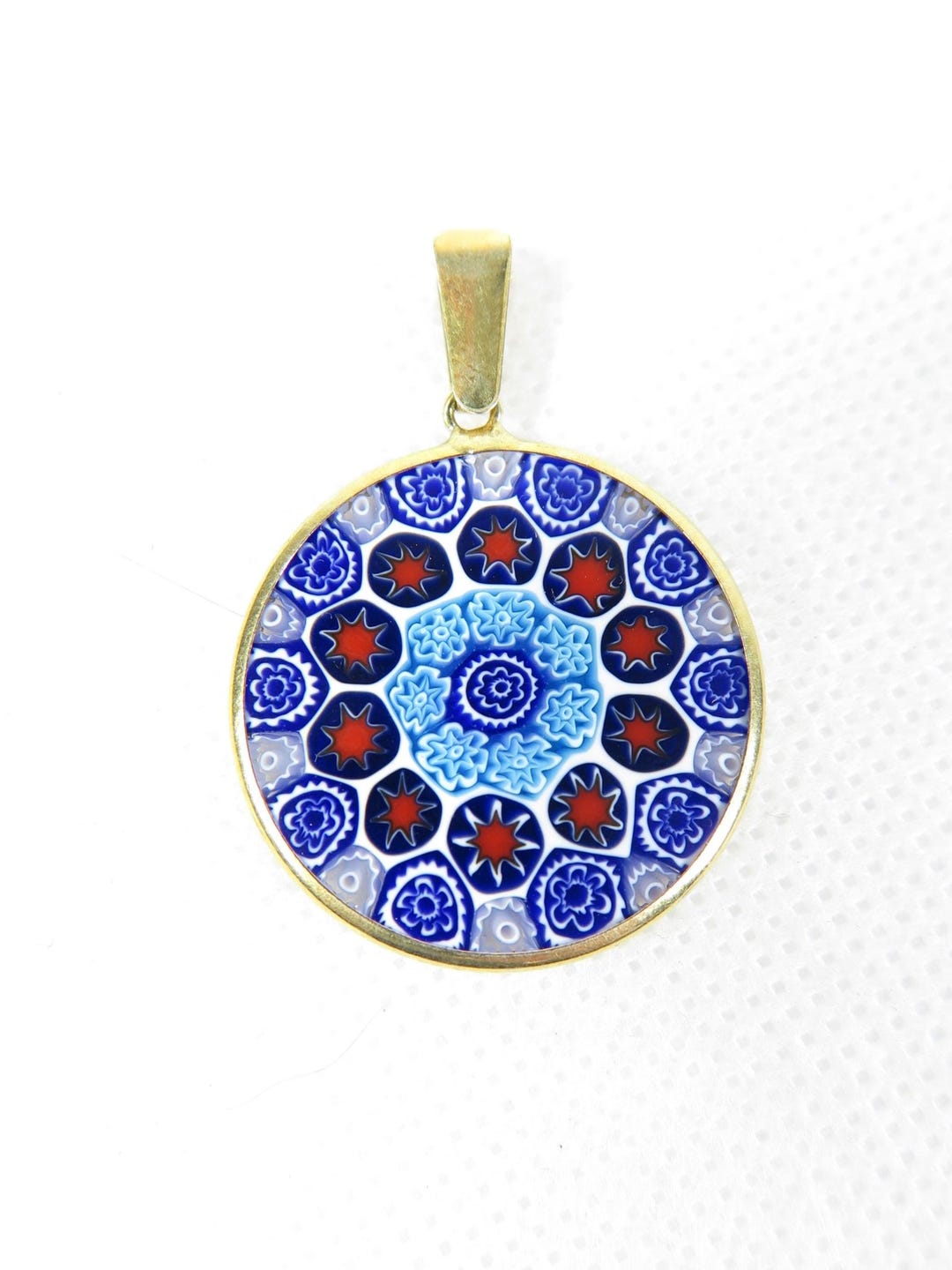 Millefiori Murrina Murano Glass Pendant Gold Plated - Etsy
