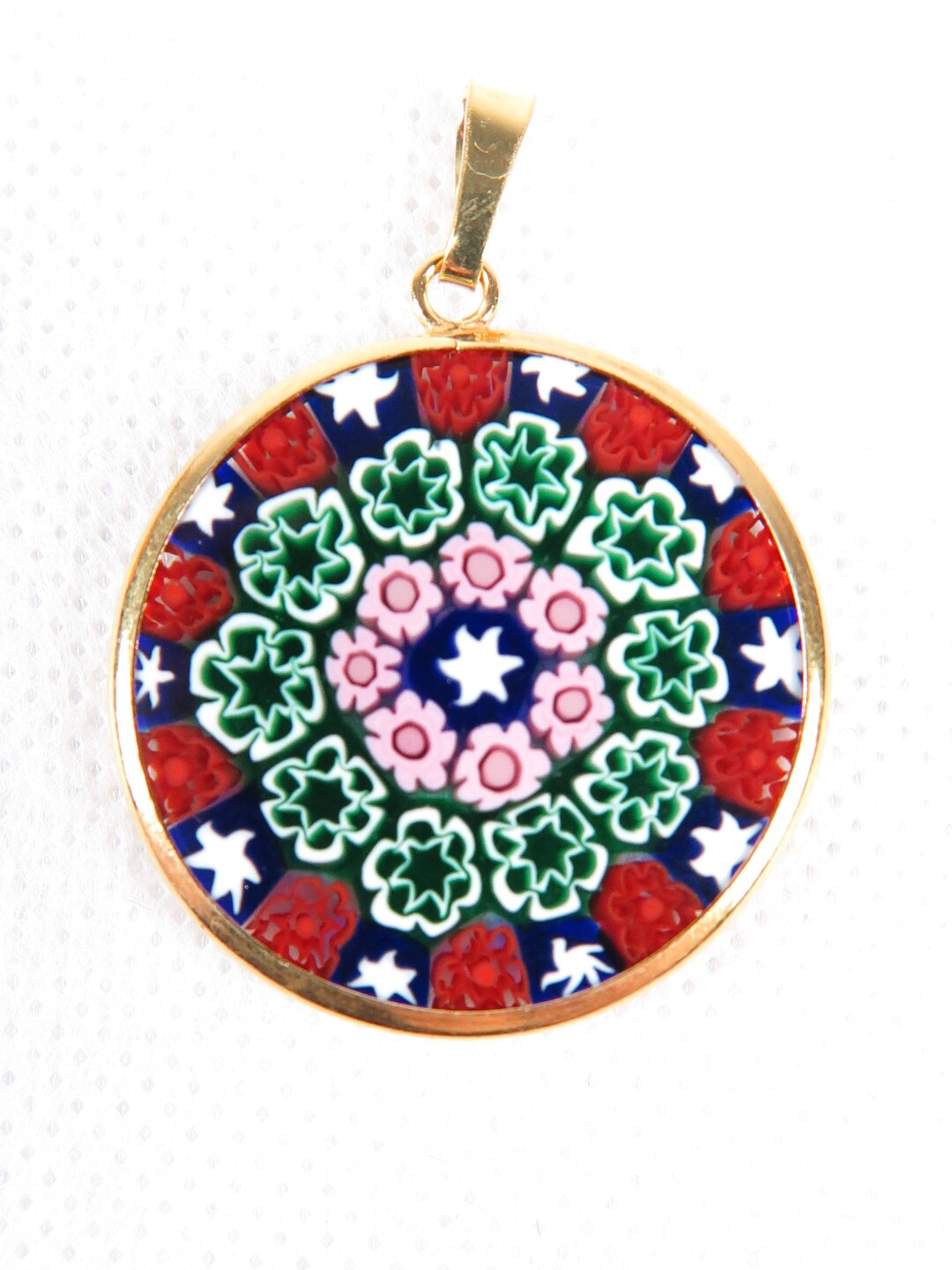 Millefiori Murrina Murano Glass Pendant, Gold Plated - Etsy
