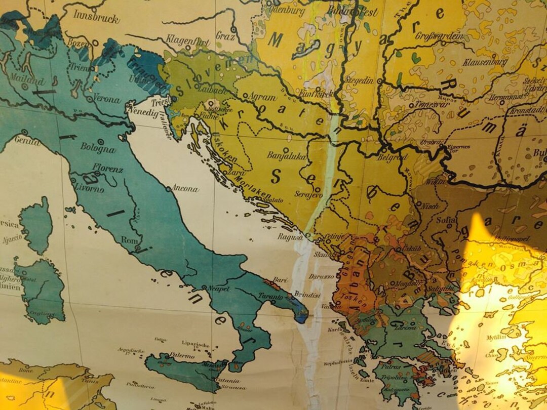 An Amazing School Map of the Ethnographic Map of Europe 210cm X 170cm ...