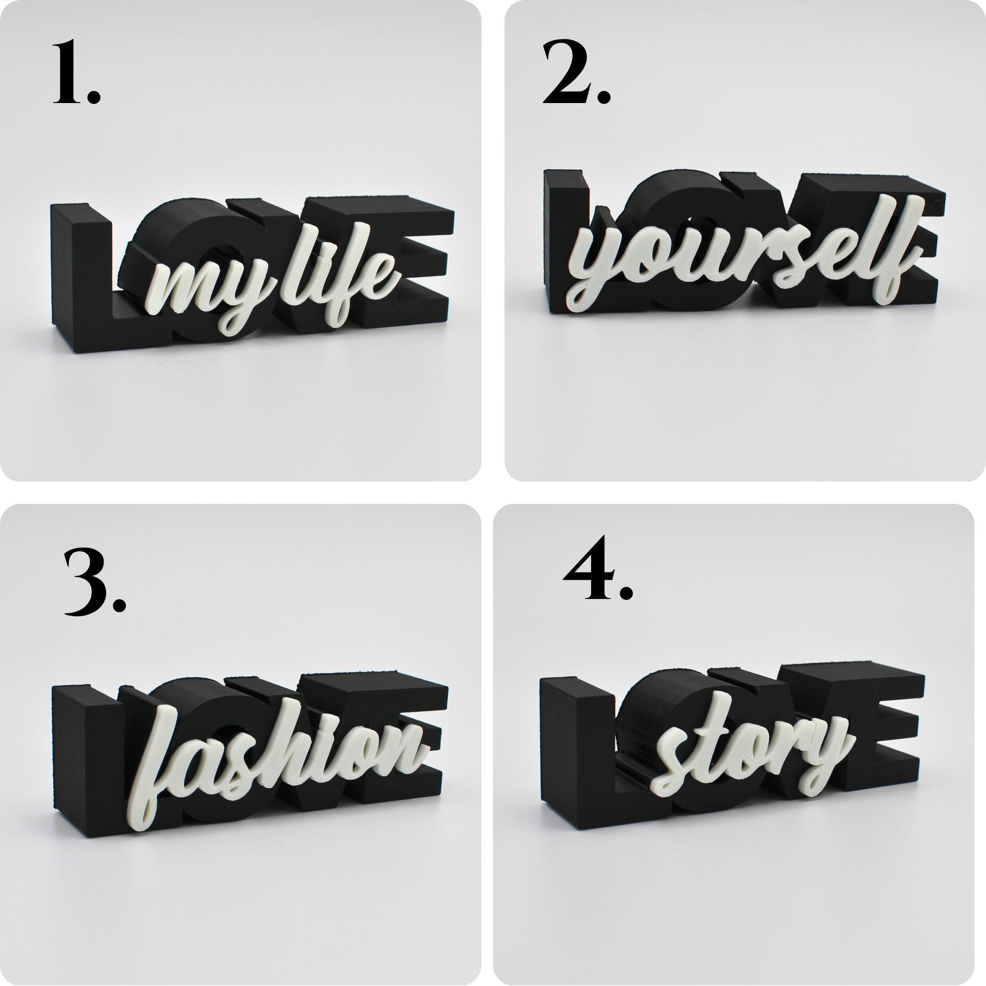 Love Desk Decor – Choose Your Word, Shelf Statement in Multiple Sizes ...