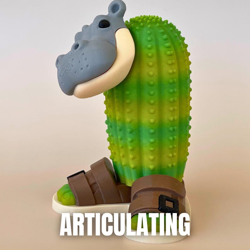 Cactus-hippo Hybrid Figure – 3D Printed Collectible, Italian Brain Rot ...