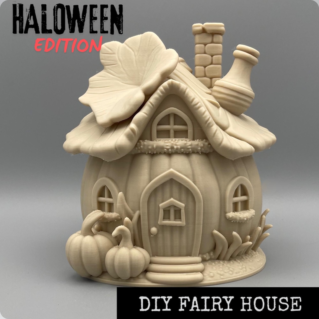 3D Printed Haunted Fairy House: DIY Pumpkin Craft Kit - Etsy