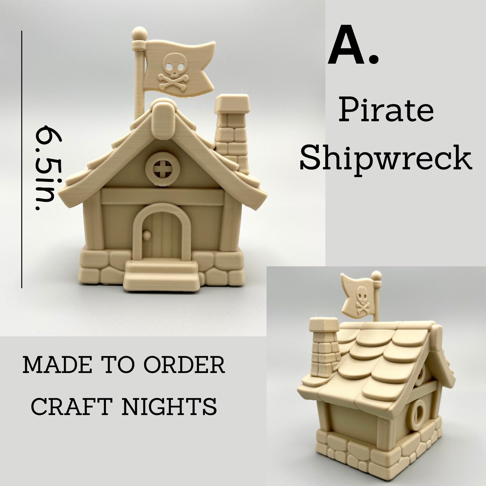 DIY Fairy House Kit: Pirate Shipwreck or Lighthouse - Paintable 3D ...