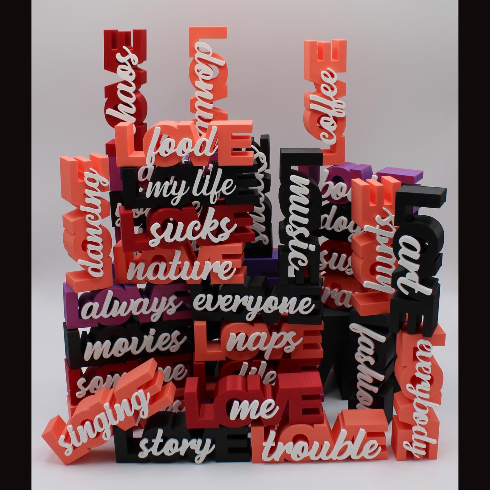 Love Desk Decor – Choose Your Word, Shelf Statement in Multiple Sizes ...