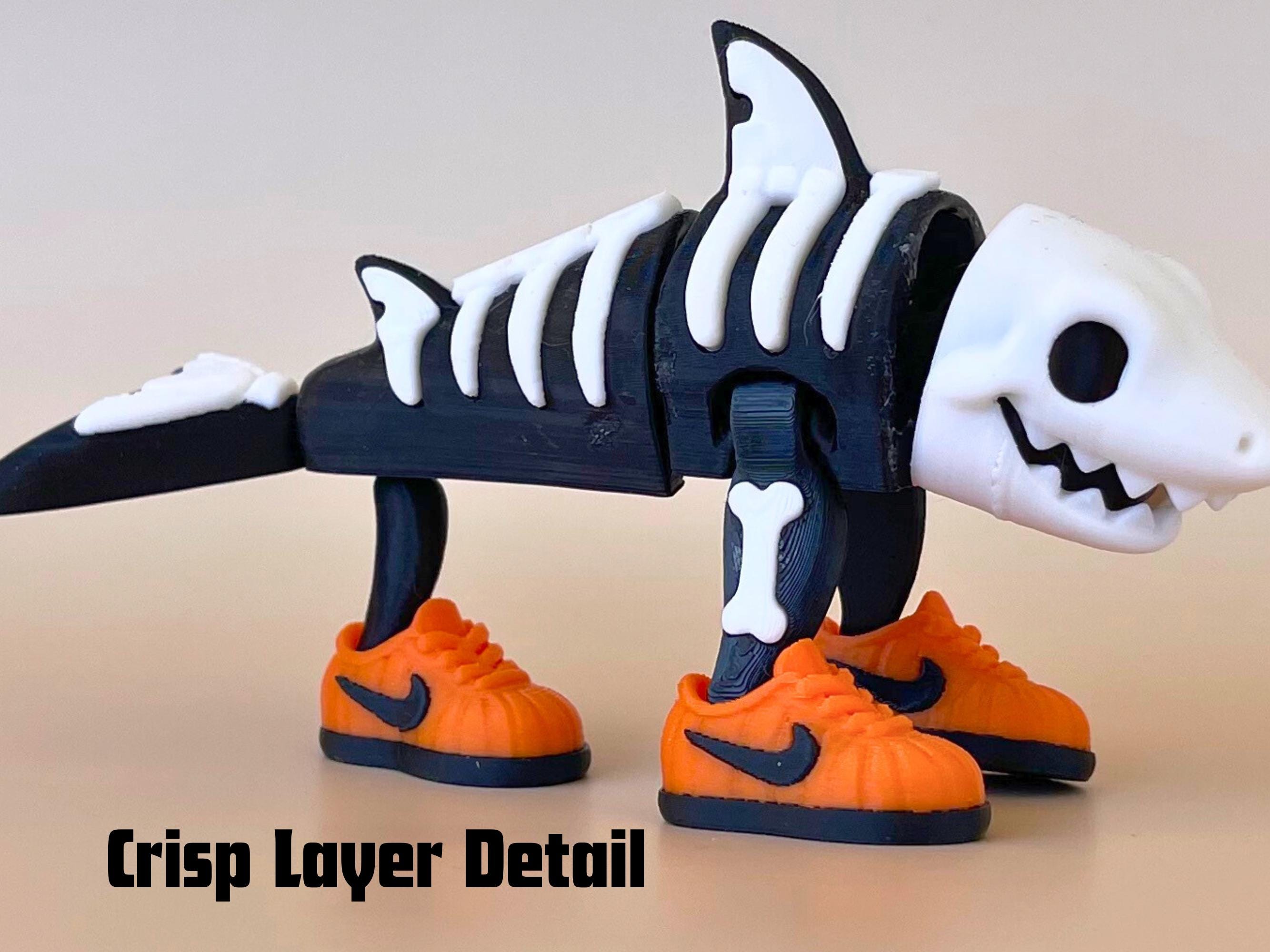 Skeleton Shark Figurine: Halloween Italian Brain Rot Collectible 3D ...