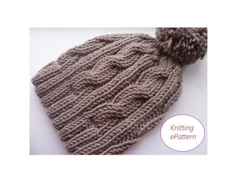 Knitting Pattern - Banff Bobble Hat, PDF, Digital Download, Chunky ...