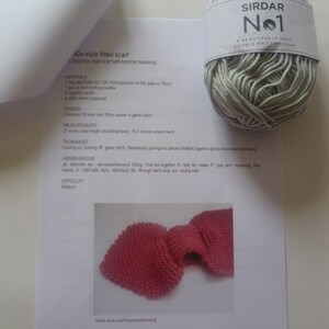 1940s-style Fitted Scarf Knitting Pattern (pdf) One Ball Knit Miss ...