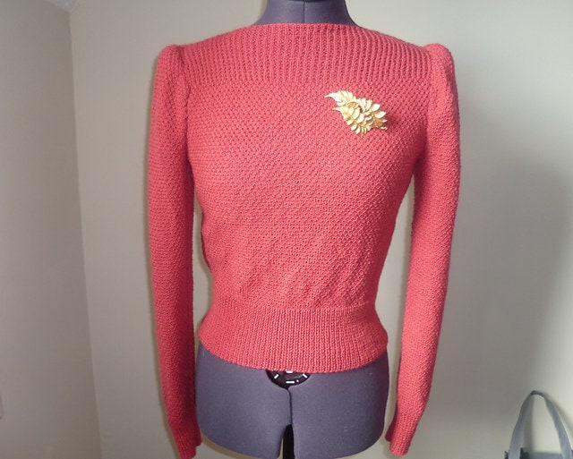 KNITTING PATTERN 1940s-style Slash Neck Jumper Beginner Knit .pdf ...