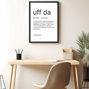 Uff Da Definition Print Norwegian Expression Scandinavian Funny ...