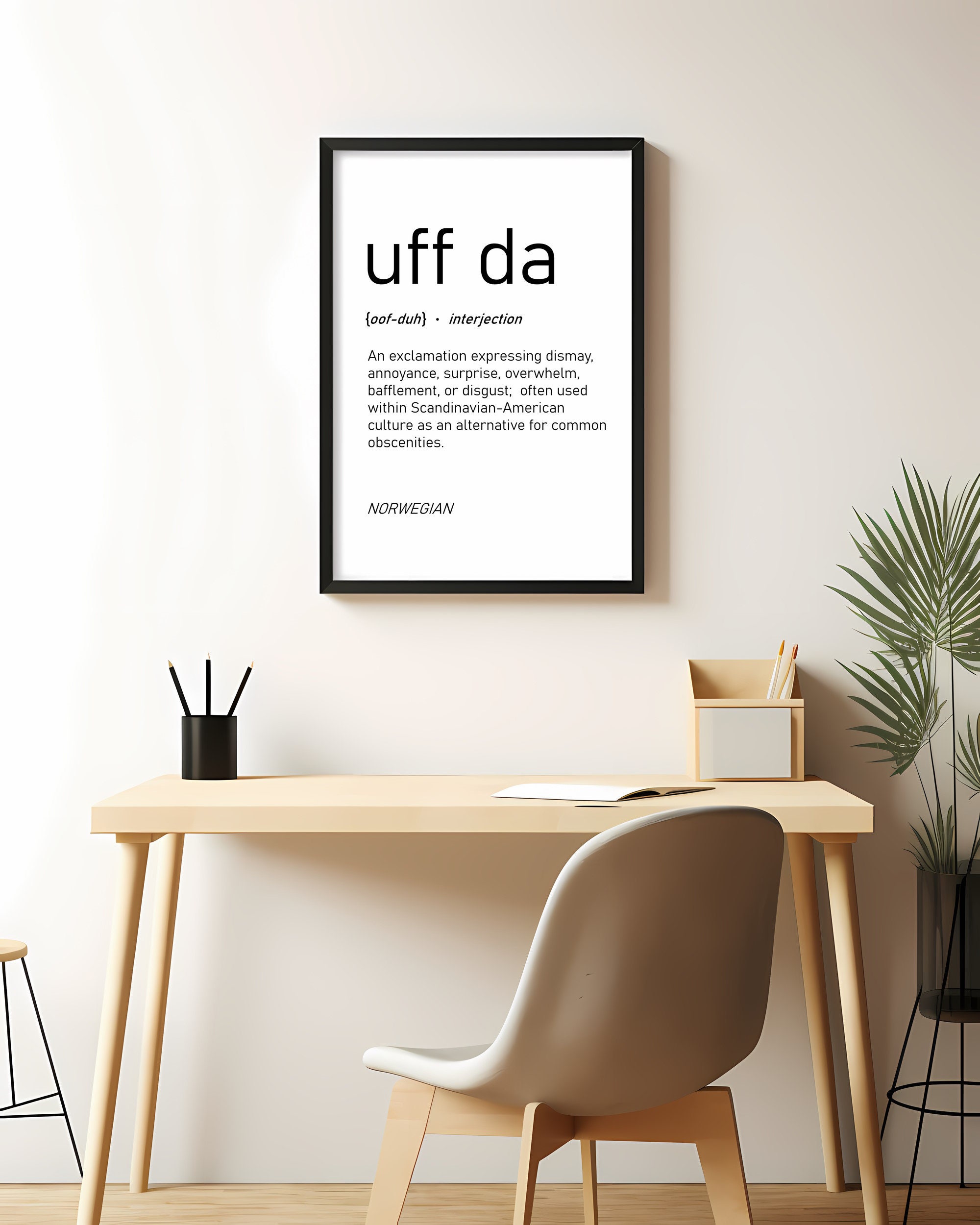 Uff Da Definition Print Norwegian Expression Scandinavian Funny ...