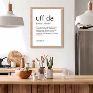 Uff Da Definition Print Norwegian Expression Scandinavian Funny ...