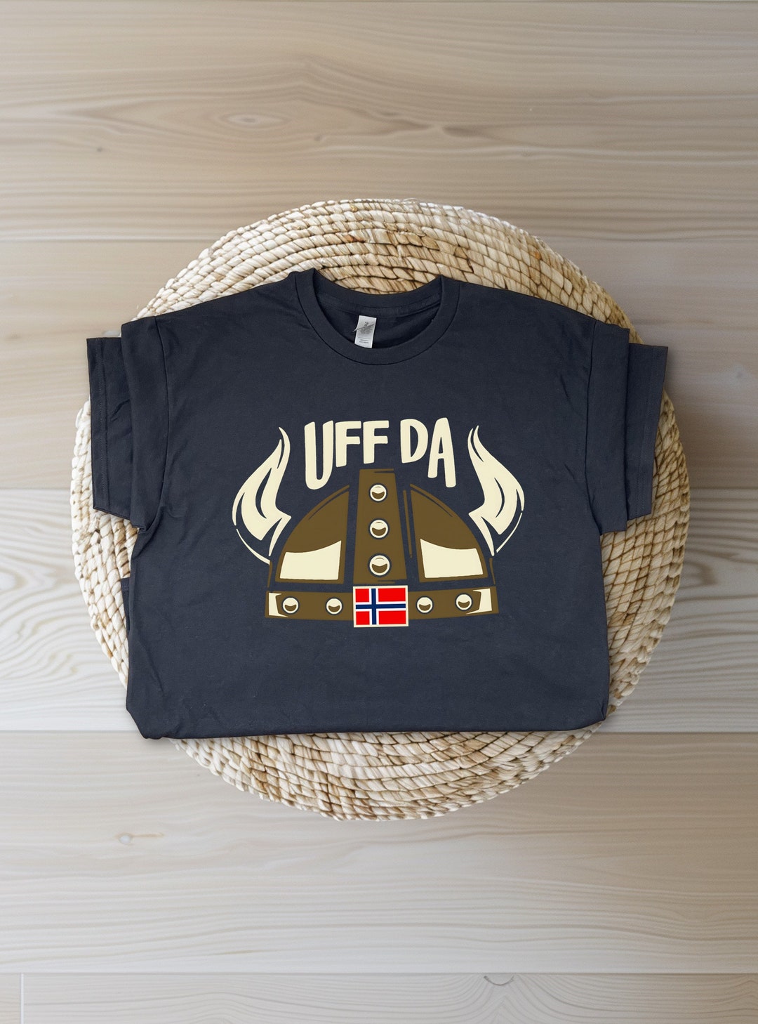 Uff Da Viking Helmet T-shirt: Norwegian Flag Unisex Tee - Etsy