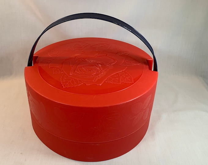 Vintage Tri Chem Paint Caddy Red Rose Holds 48 Tubes, Metal Hoop, Blue ...