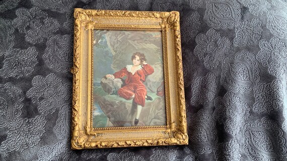 Vintage Red Boy Print Wall Hanging Sir Thomas Lawrence Home | Etsy