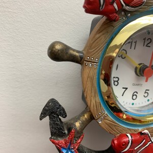 Vintage Saving Nemo, Clown Fish, Ship Wheel, Ocean Themed Wall Clock ...