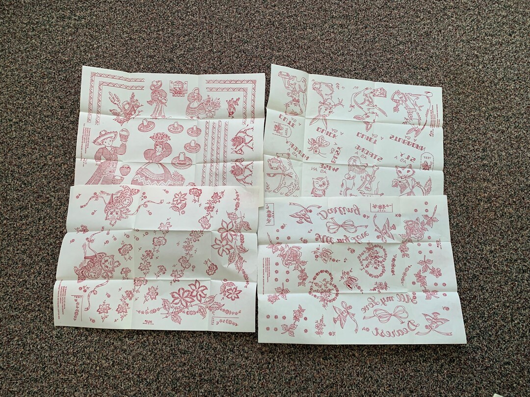Vintage New/old Iron on Transfer Patterns 1970's, Love, Flowers ...