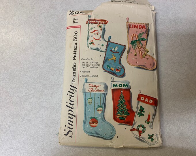 Vintage Simplicity Sewing Pattern 2327, Cut, Stocking Christmas ...