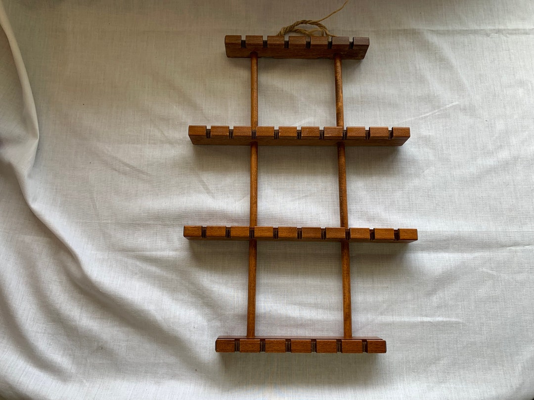 Vintage 1970's Wooden Souvenir Spoon Rack, Jewelry Holder, Wall ...