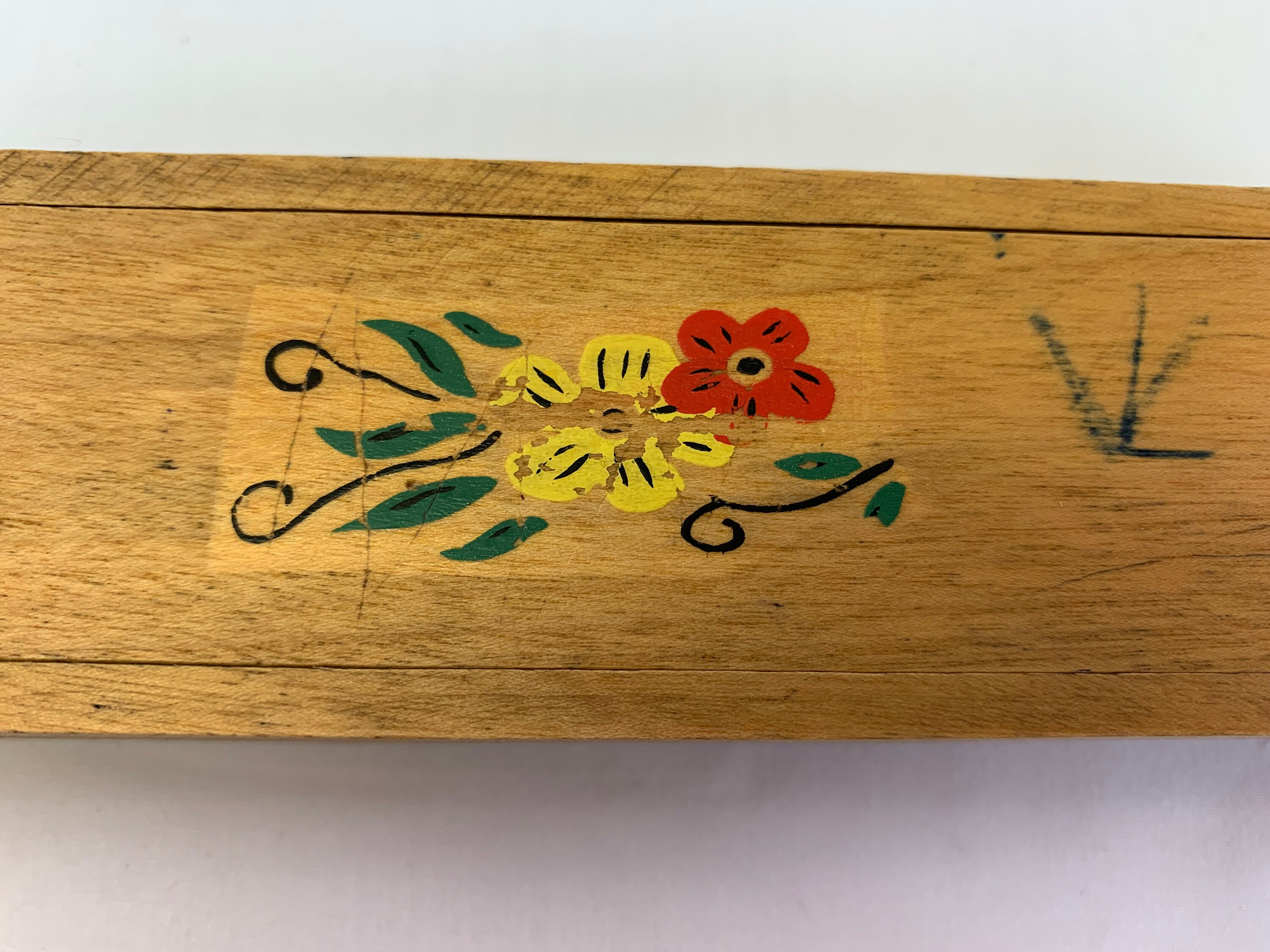 Vintage Crayon and Pencil Holder Case Wooden Pencil Box - Etsy