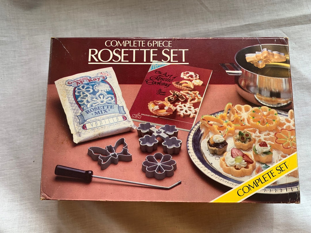 Vintage Rosette Cooking Iron, 3 Irons, 1 Handle, Recipe Book, Kalkus ...