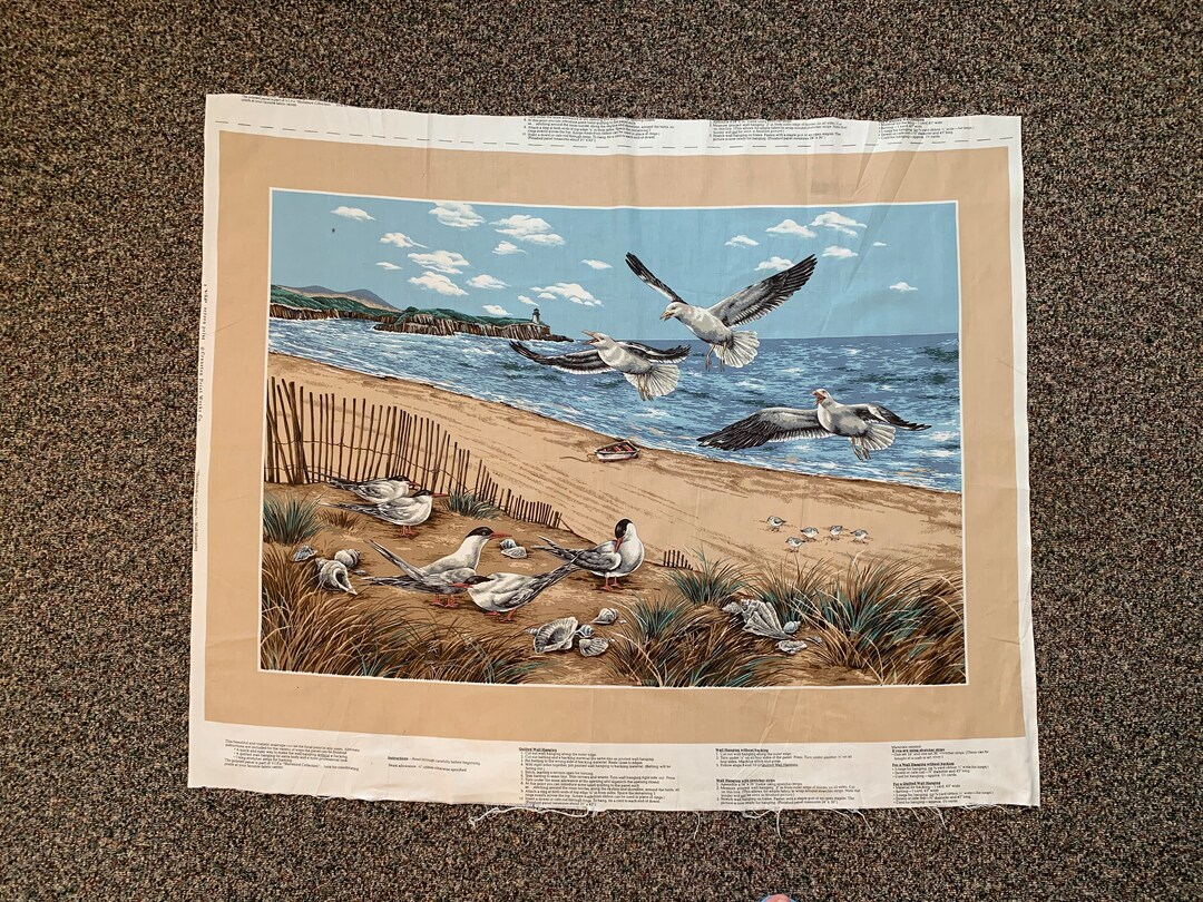 Shorebird Seascape Quilted Wall Hanging, Printed Panel, Do It Yourself ...