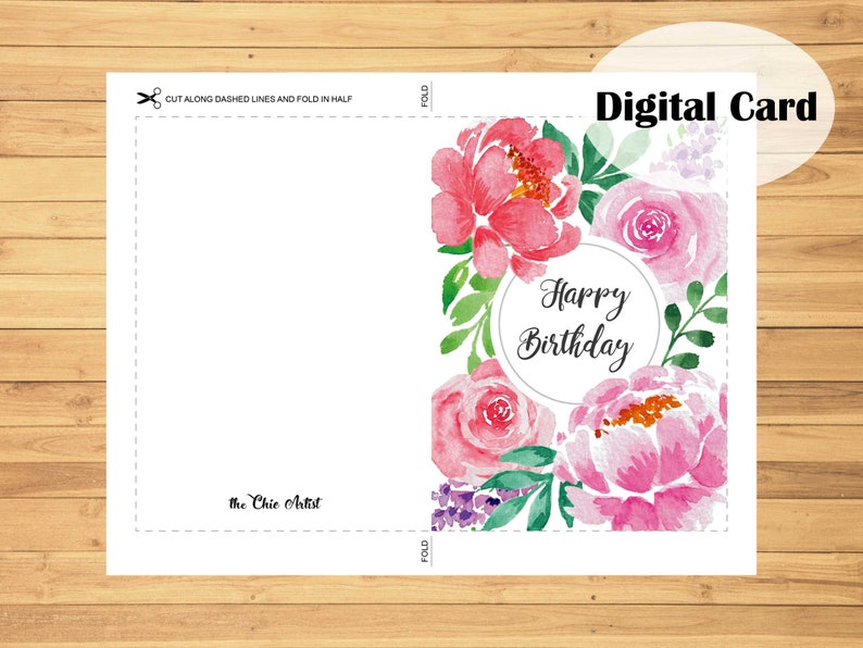 Happy Birthday Digital Printable Card Printable Card - Etsy