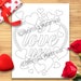 I Love You Valentine Adult Coloring Page Valentine's - Etsy