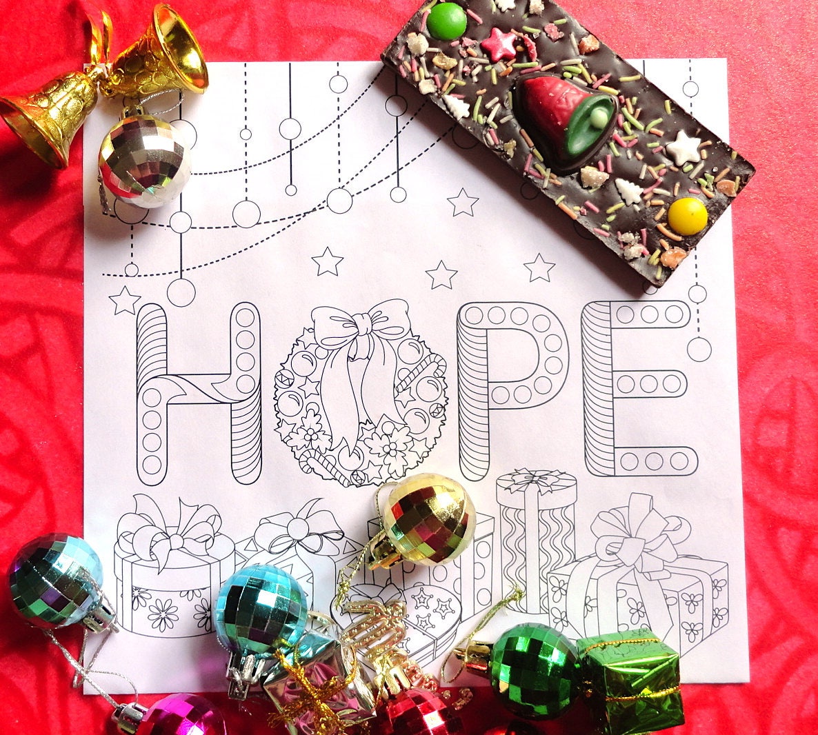 Christmas Hope - Adult Coloring Page - Christmas Coloring Page ...