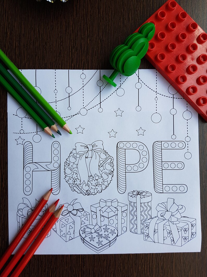 Christmas Hope - Adult Coloring Page - Christmas Coloring Page ...