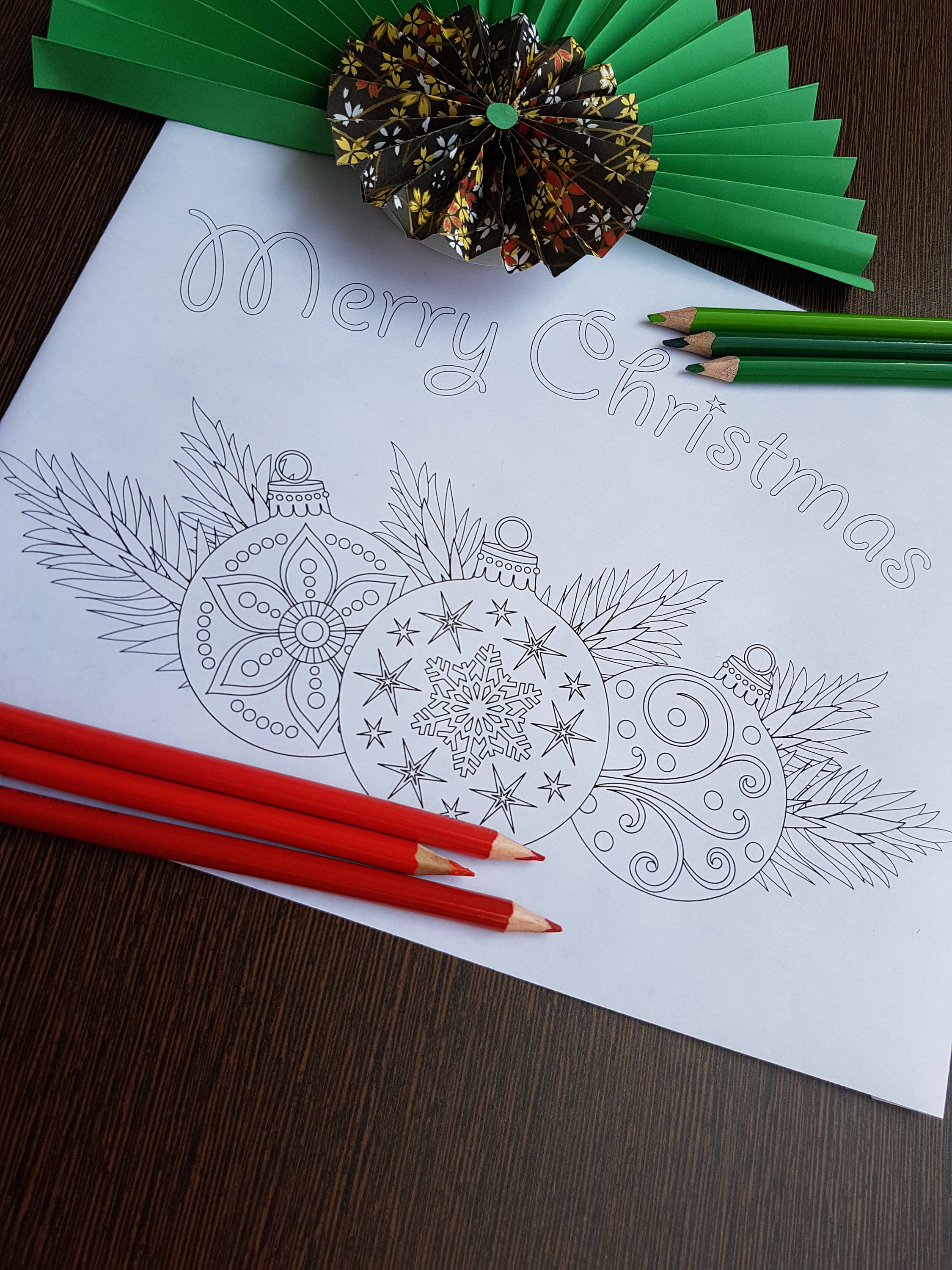 Christmas Ornaments Adult Coloring Page Christmas Coloring | Etsy