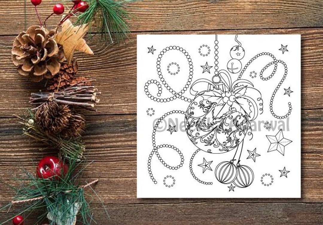 Ornament - Adult Coloring Page - Christmas Coloring Page - Printable ...