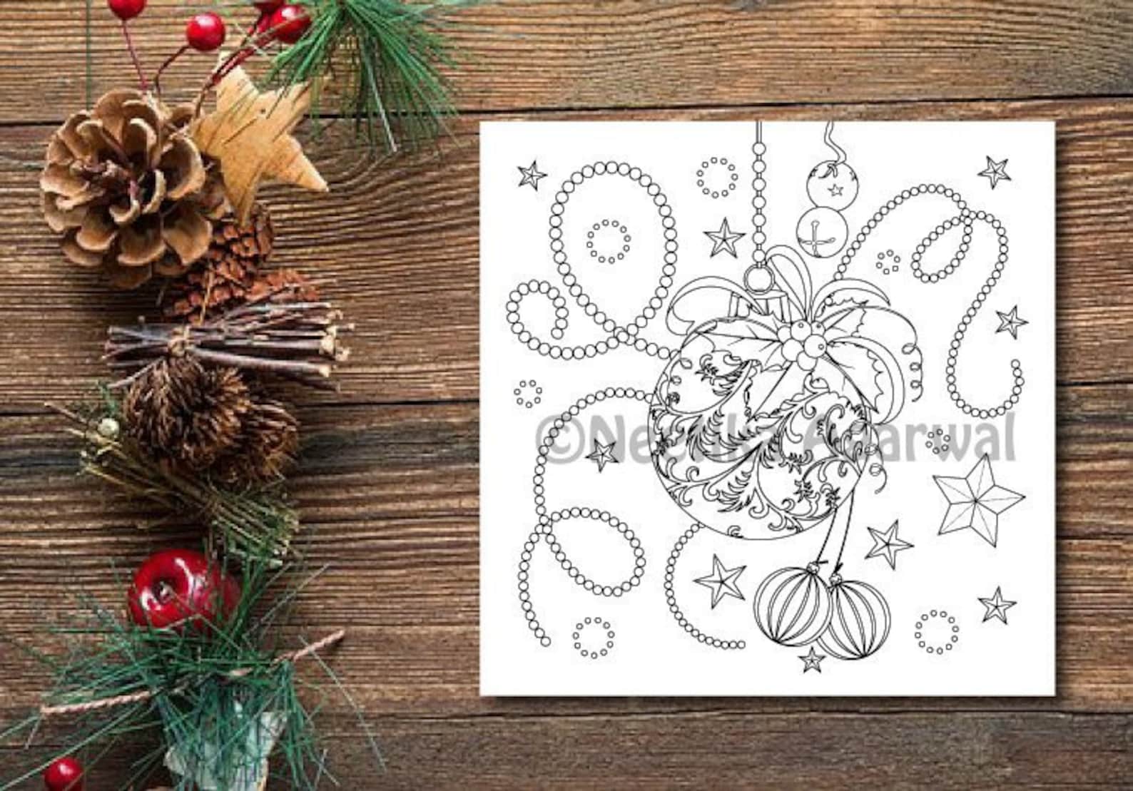 Ornament - Adult Coloring Page - Christmas Coloring Page - Printable ...