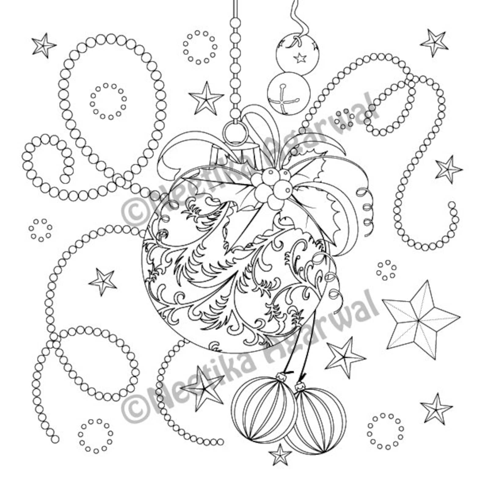 Ornament - Adult Coloring Page - Christmas Coloring Page - Printable ...